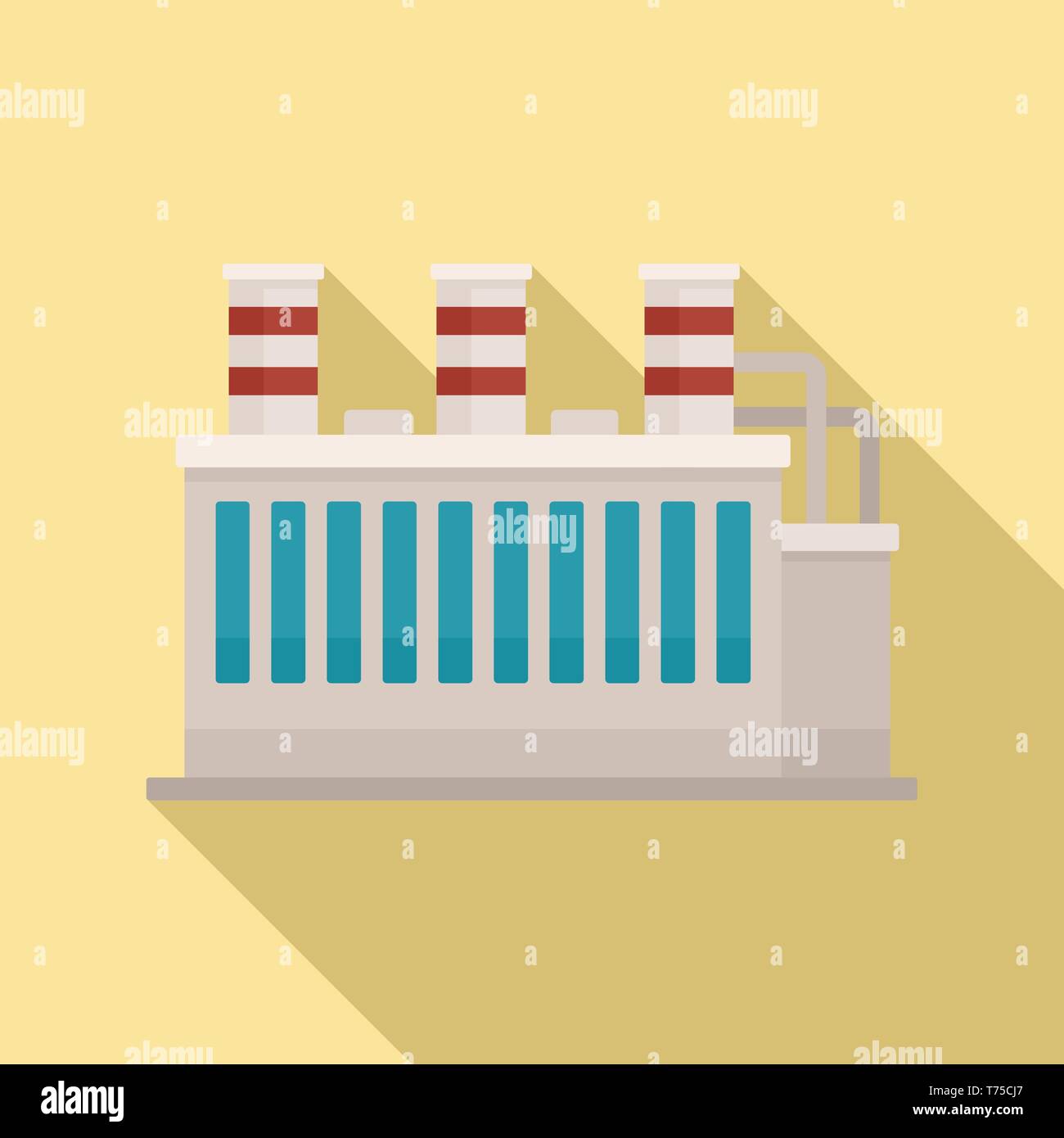 Oil refinery plant icon. Flat illustration of oil refinery plant vector ...