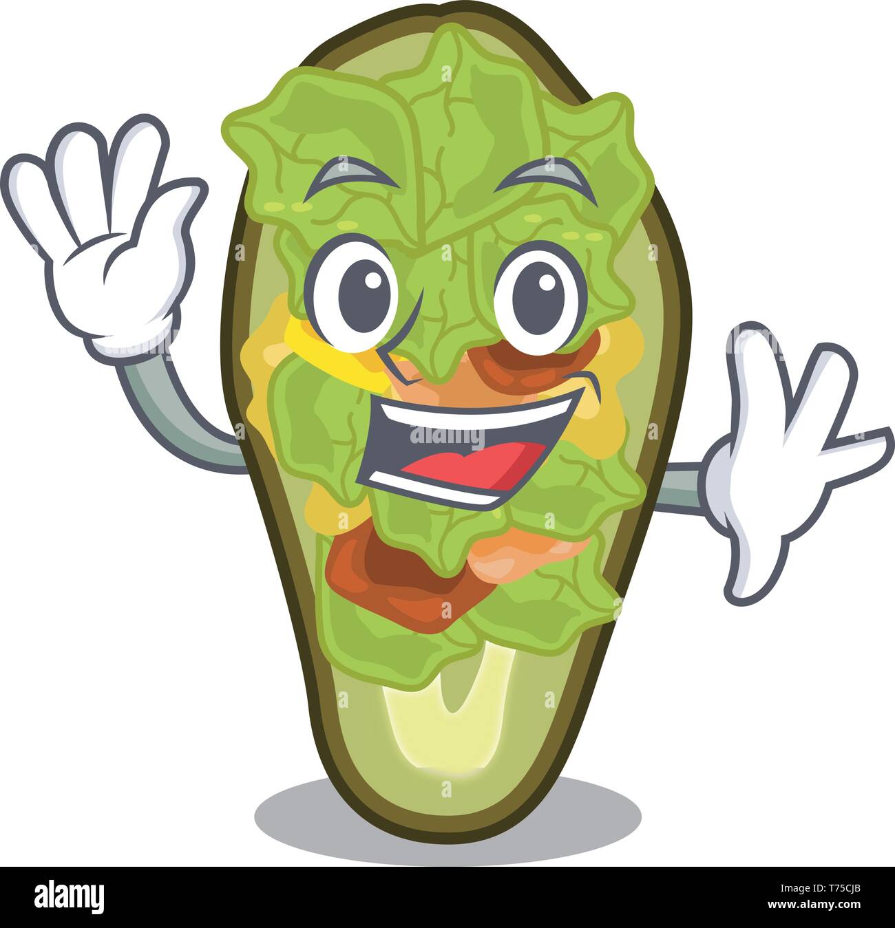 Waving avocado stuffed served in cartoon bowl Stock Vector Image & Art ...