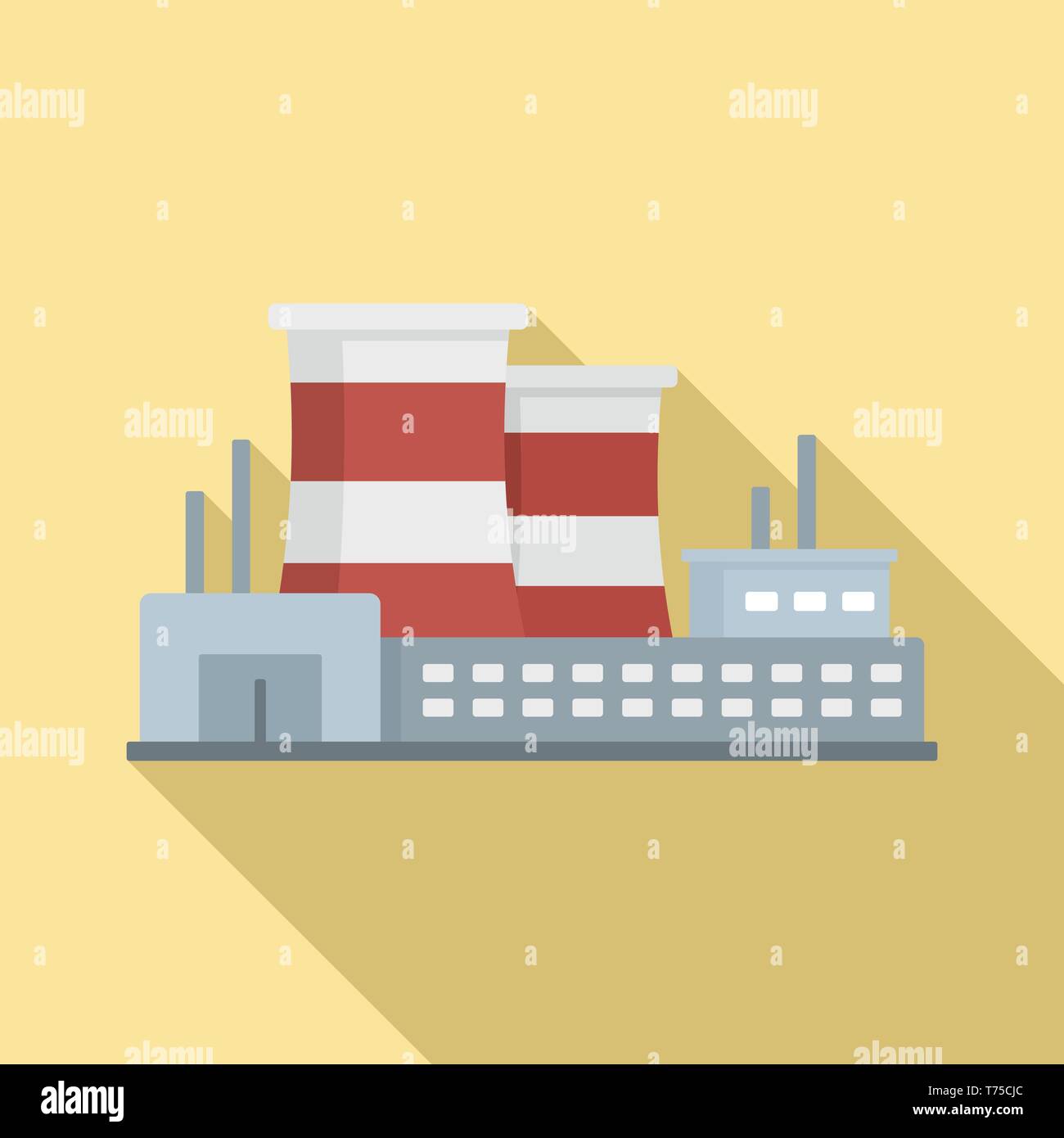 Power refinery plant icon. Flat illustration of power refinery plant ...