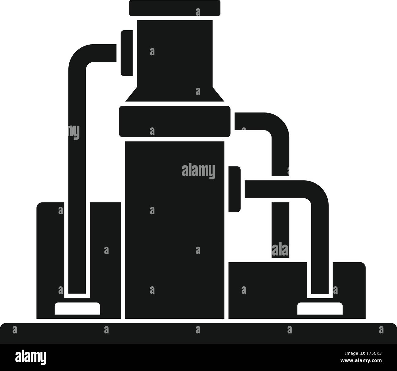Oil refinery icon. Simple illustration of oil refinery vector icon for ...