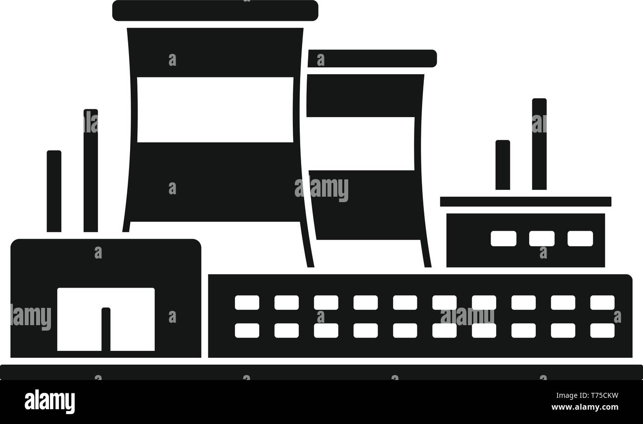 Power refinery plant icon. Simple illustration of power refinery plant ...