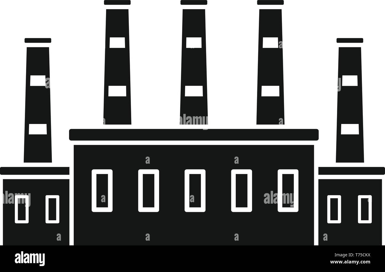 Refinery oil factory icon. Simple illustration of refinery oil factory ...