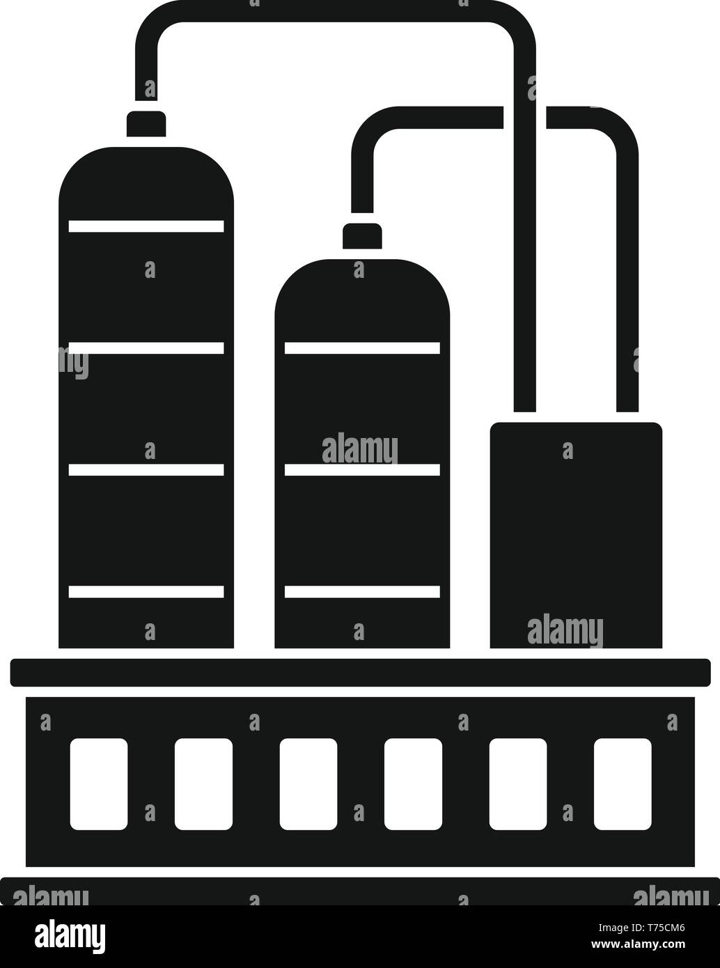 Industrial refinery factory icon. Simple illustration of industrial ...