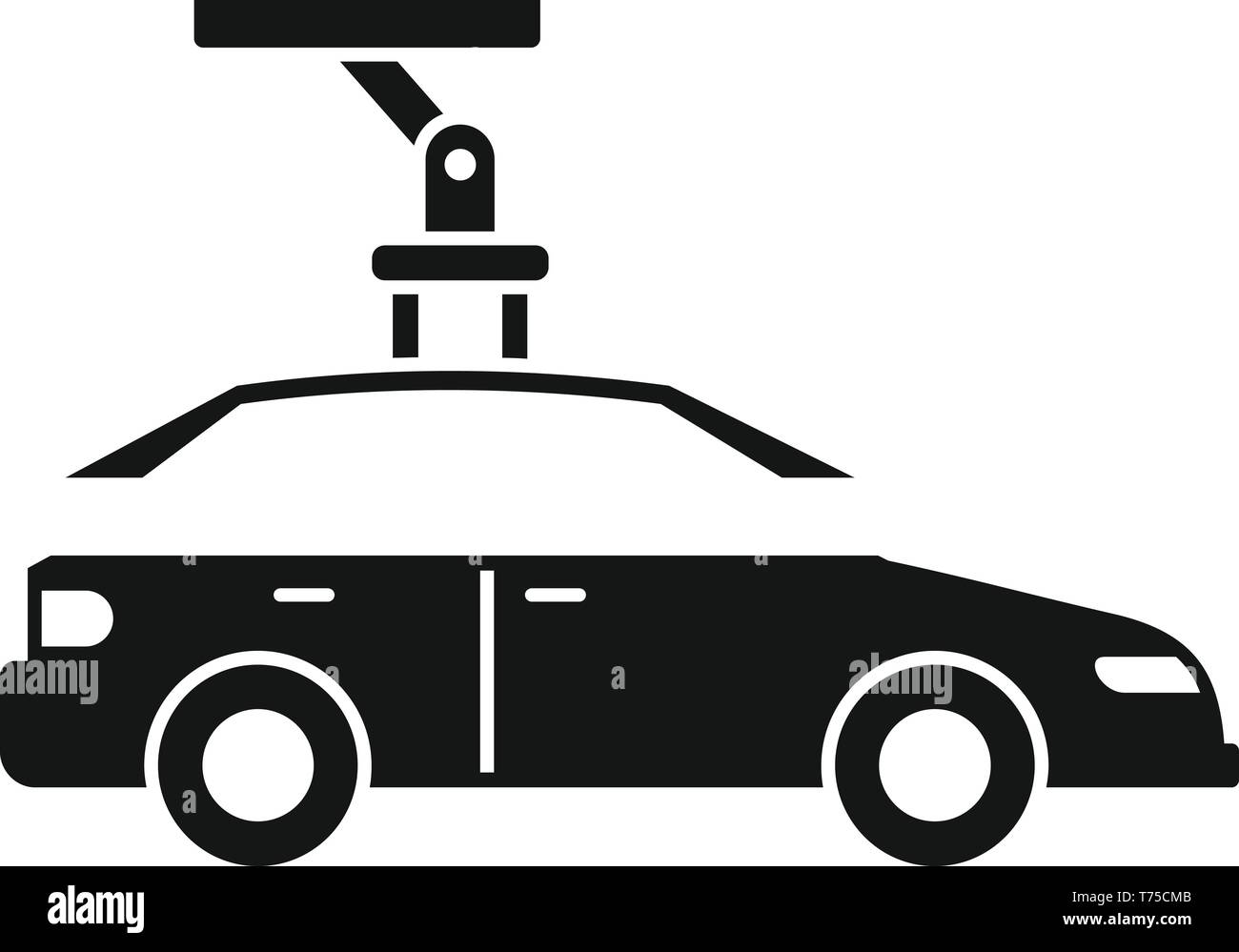 Robot assembly car roof icon. Simple illustration of robot assembly car roof vector icon for web ...