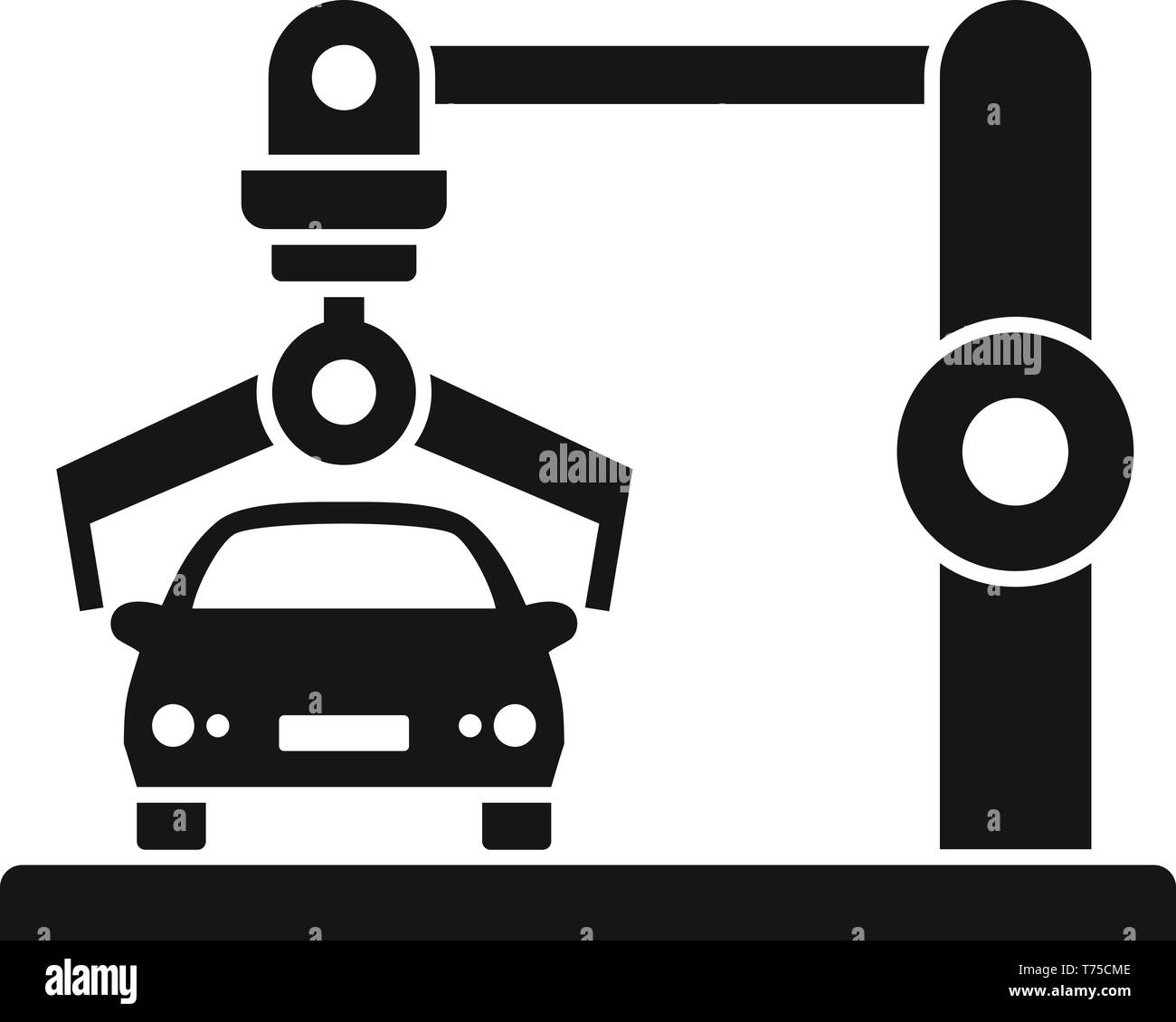 Robot car factory icon. Simple illustration of robot car factory vector ...