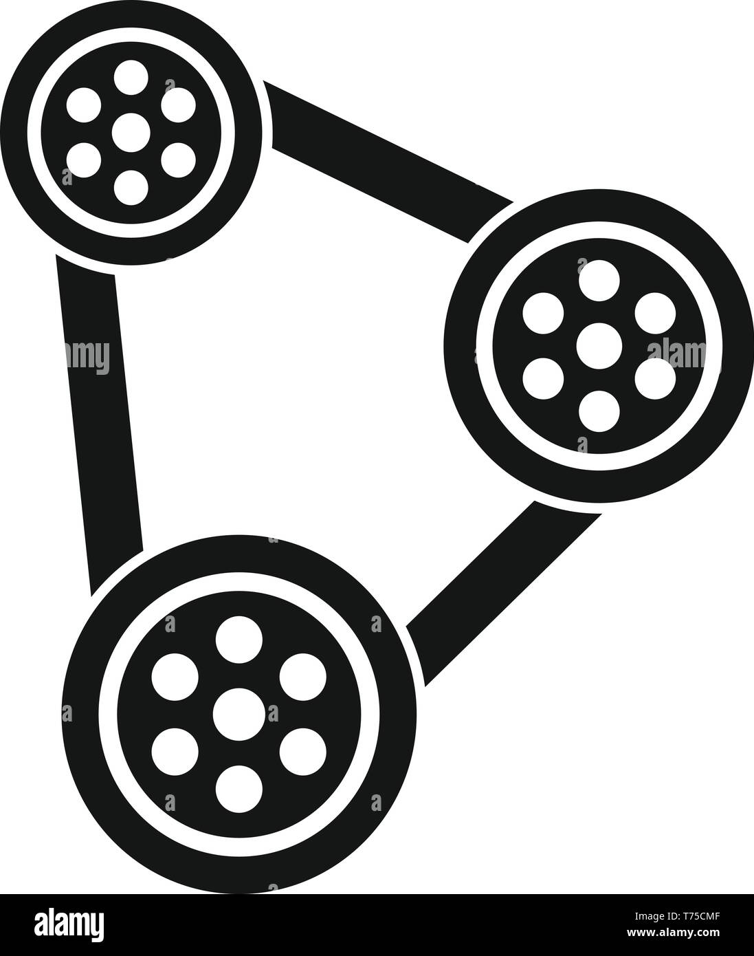 Car timing belt icon. Simple illustration of car timing belt vector ...
