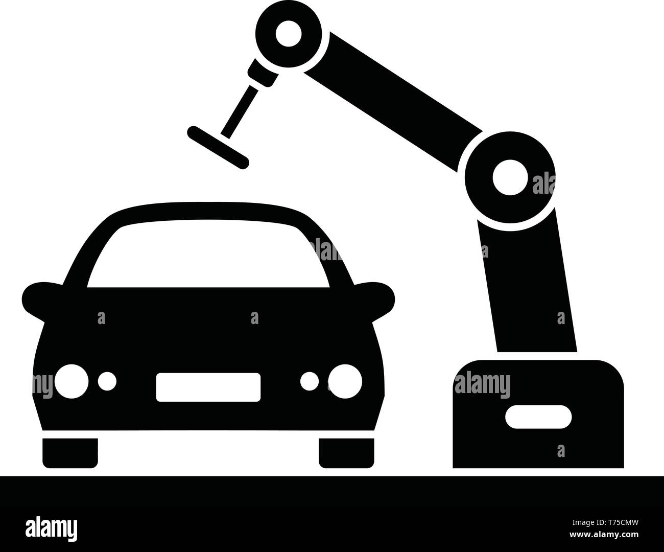 Car Robot Factory Icon Simple Illustration Of Car Robot Factory Vector