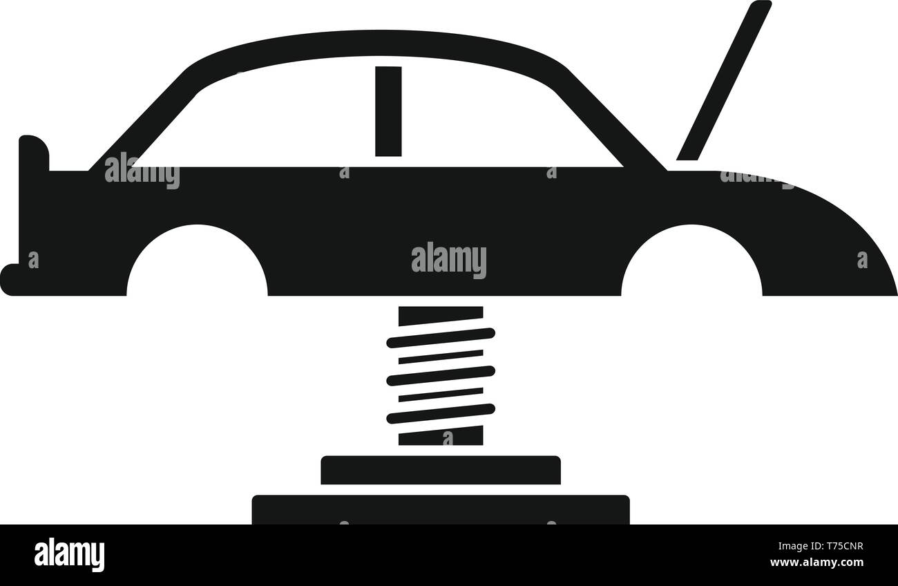 Car on factory line icon. Simple illustration of car on factory line ...