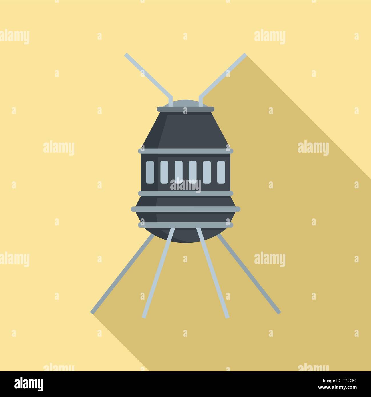 Small space capsule icon. Flat illustration of small space capsule ...