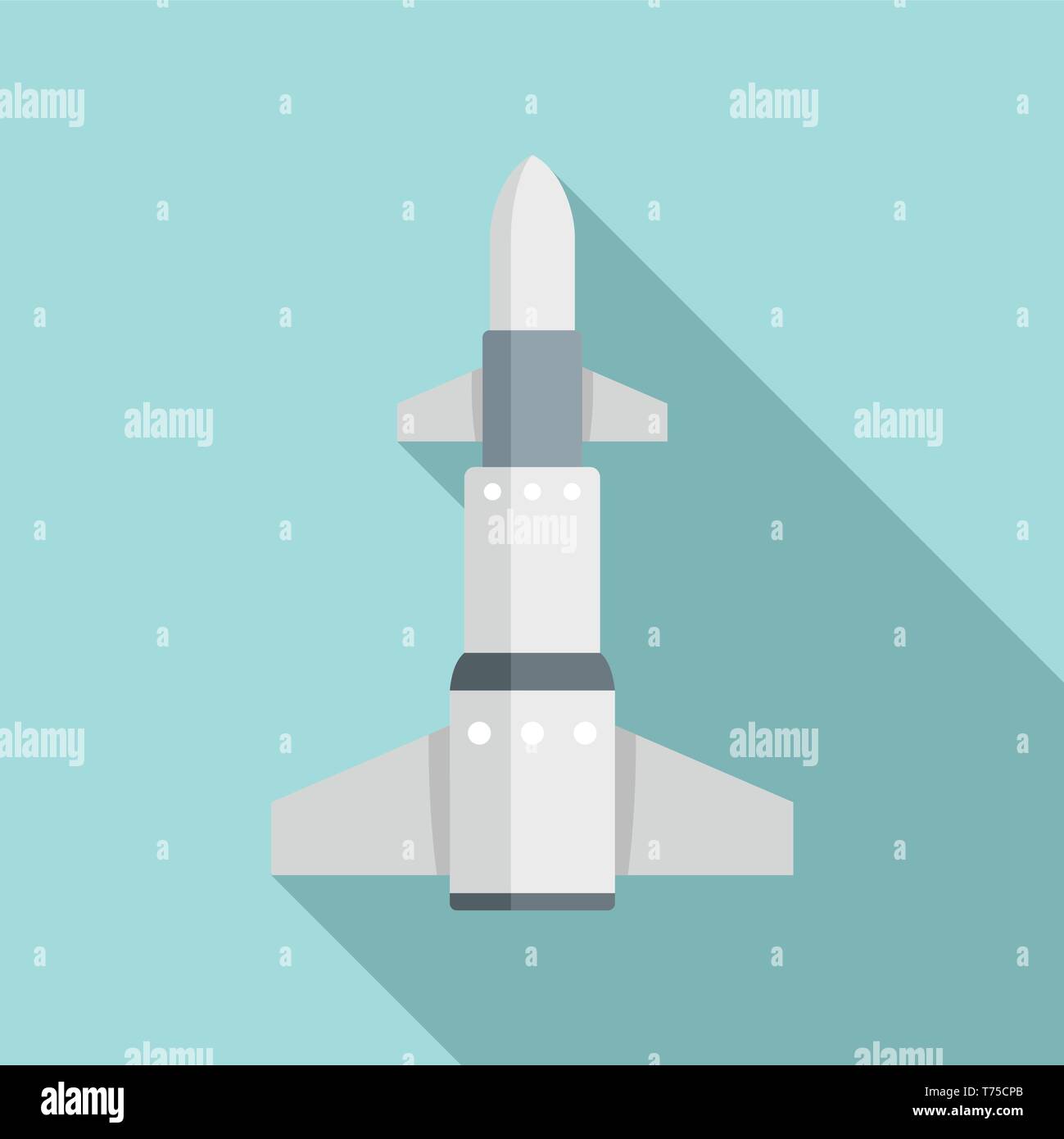 Intercontinental rocket icon. Flat illustration of intercontinental ...