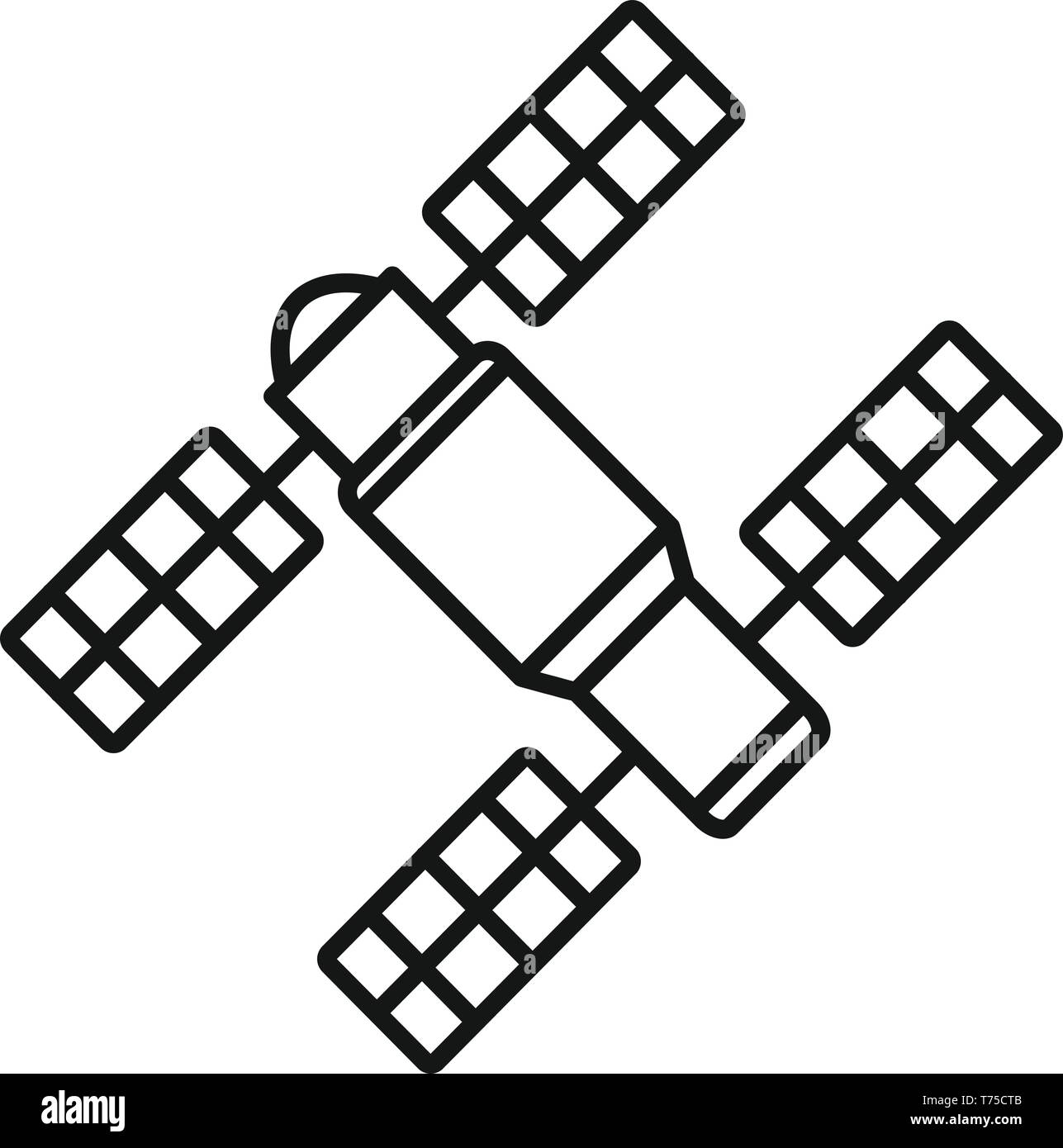Space station solar panel icon. Outline space station solar panel ...