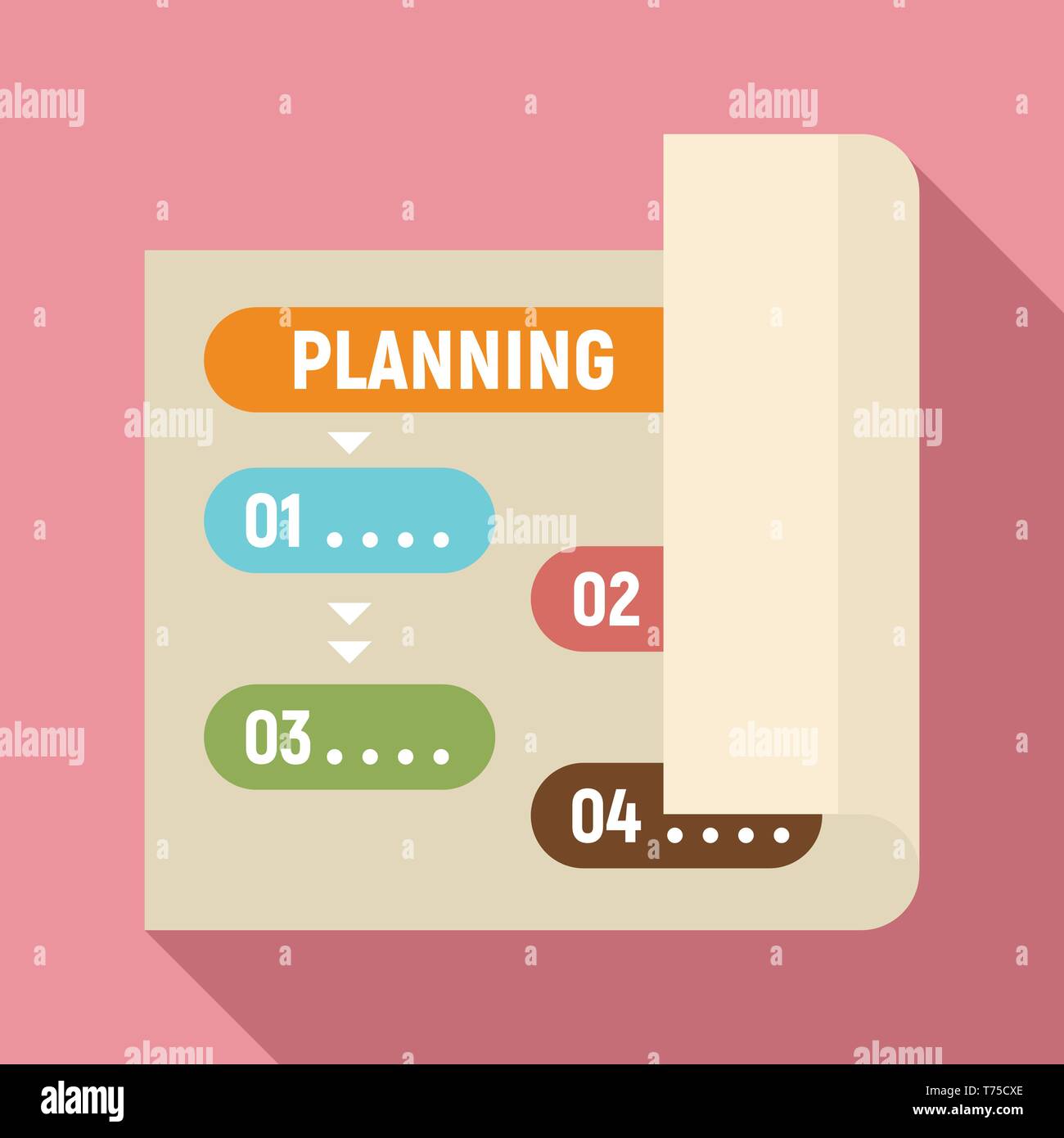 Planning paper icon. Flat illustration of planning paper vector icon ...