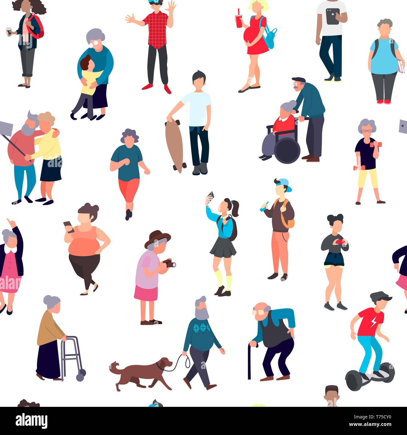 Cartoon people walking hi-res stock photography and images - Alamy