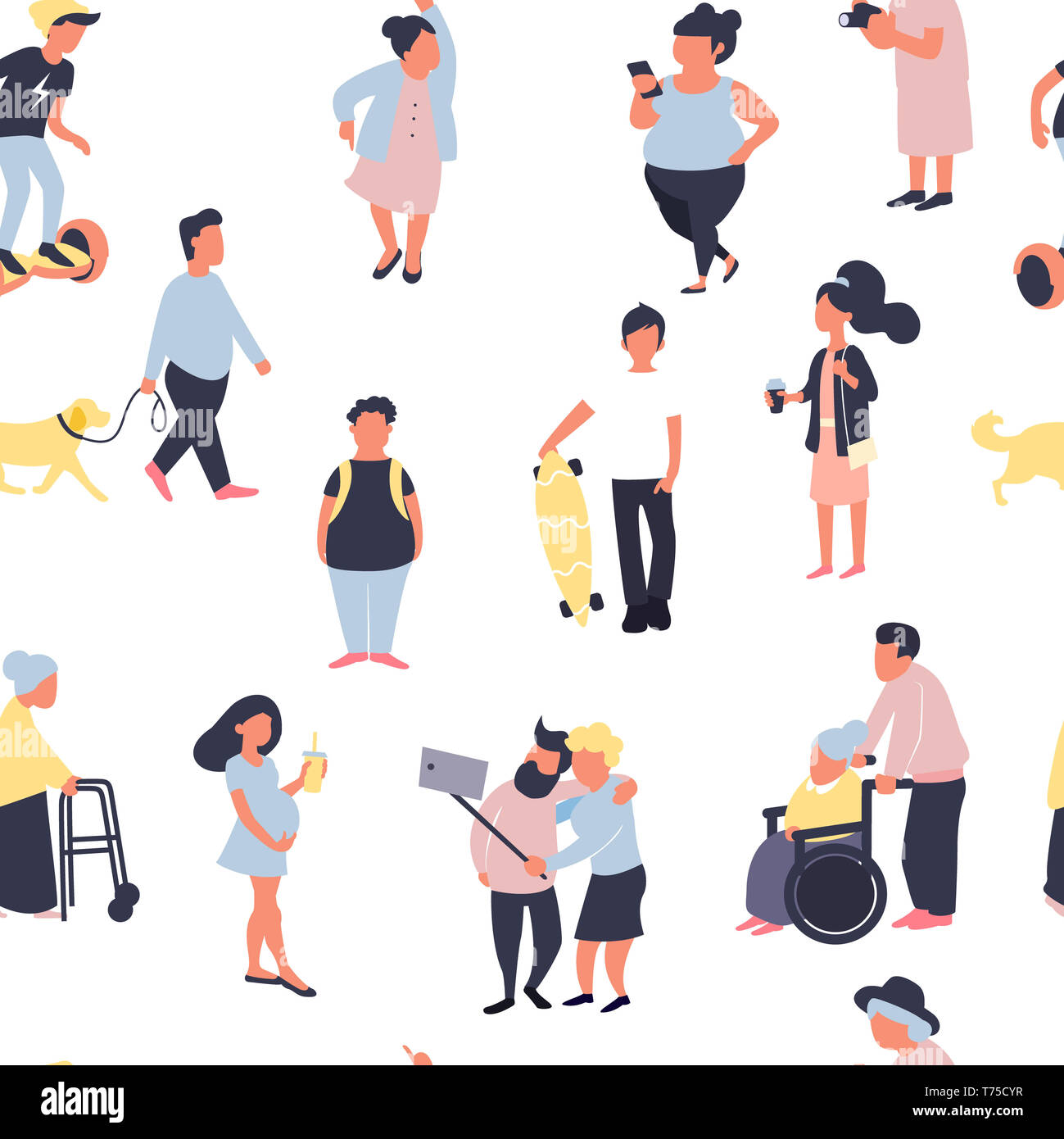 Cartoon people walking hi-res stock photography and images - Alamy