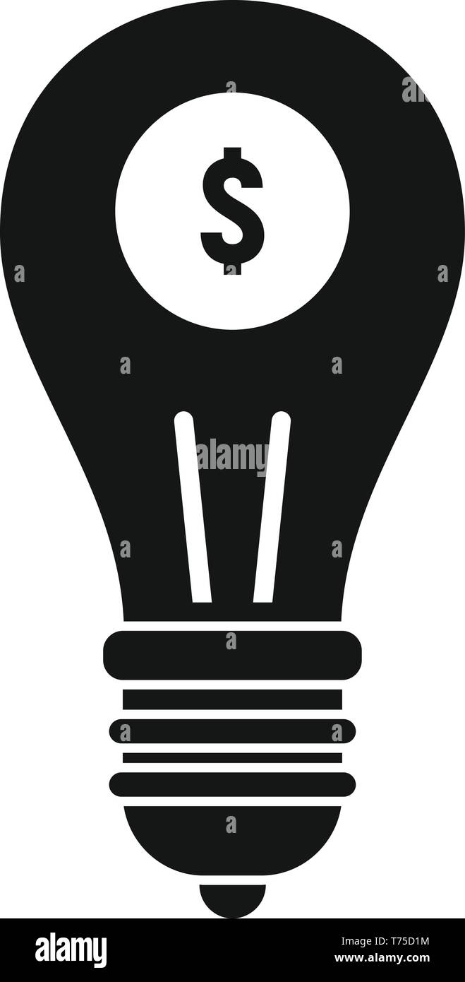 Money bulb idea icon. Simple illustration of money bulb idea vector ...