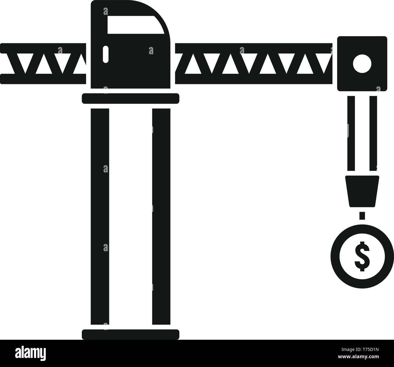 Money crane management icon. Simple illustration of money crane ...
