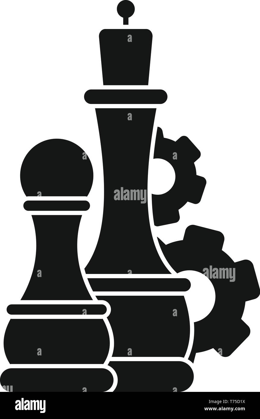Chess logic gear icon. Simple illustration of chess logic gear vector ...