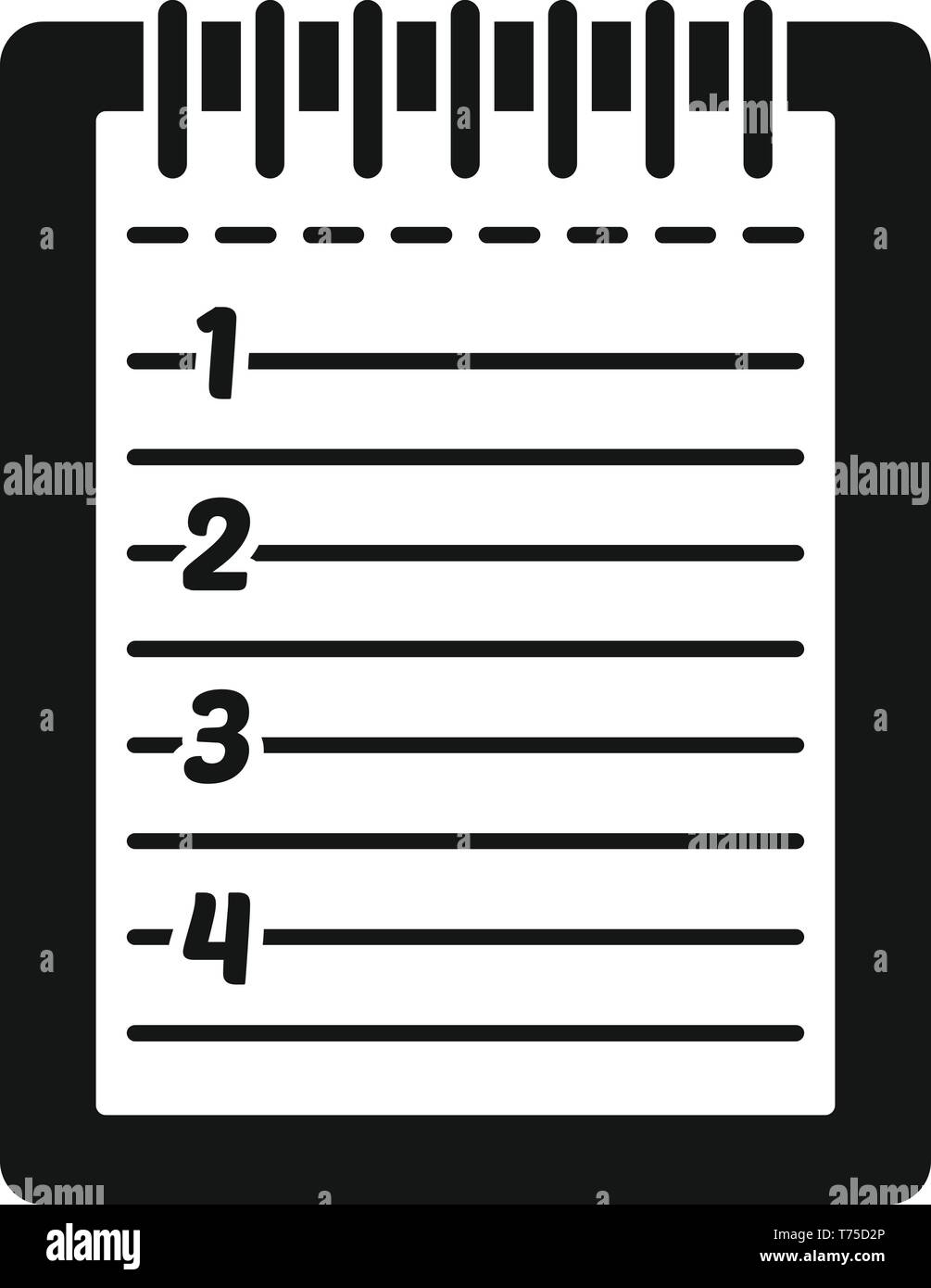 Paper notepad icon. Simple illustration of paper notepad vector icon ...