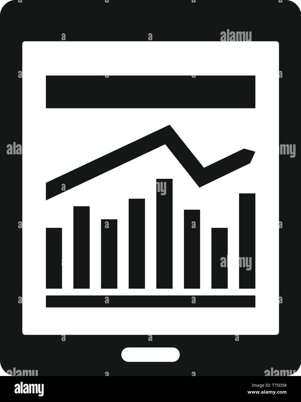 Management graph tablet icon. Simple illustration of management graph ...