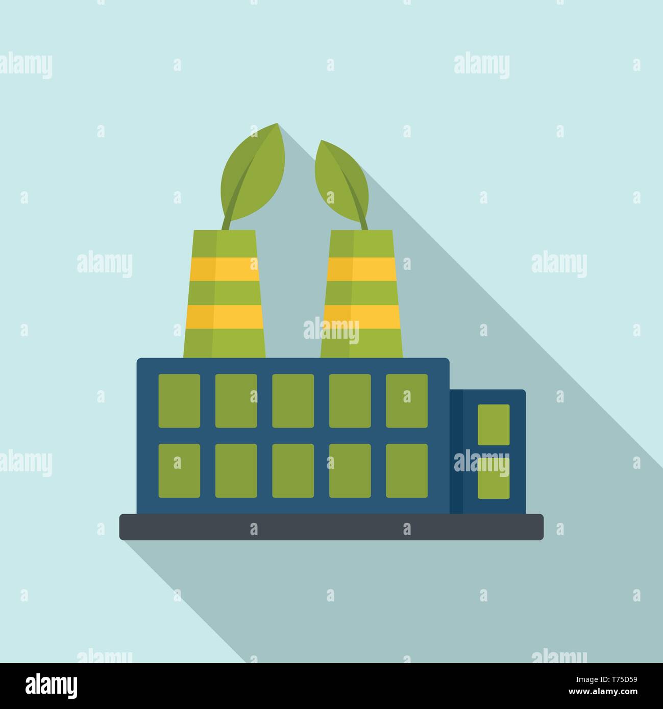 Bio fuel factory icon. Flat illustration of bio fuel factory vector ...