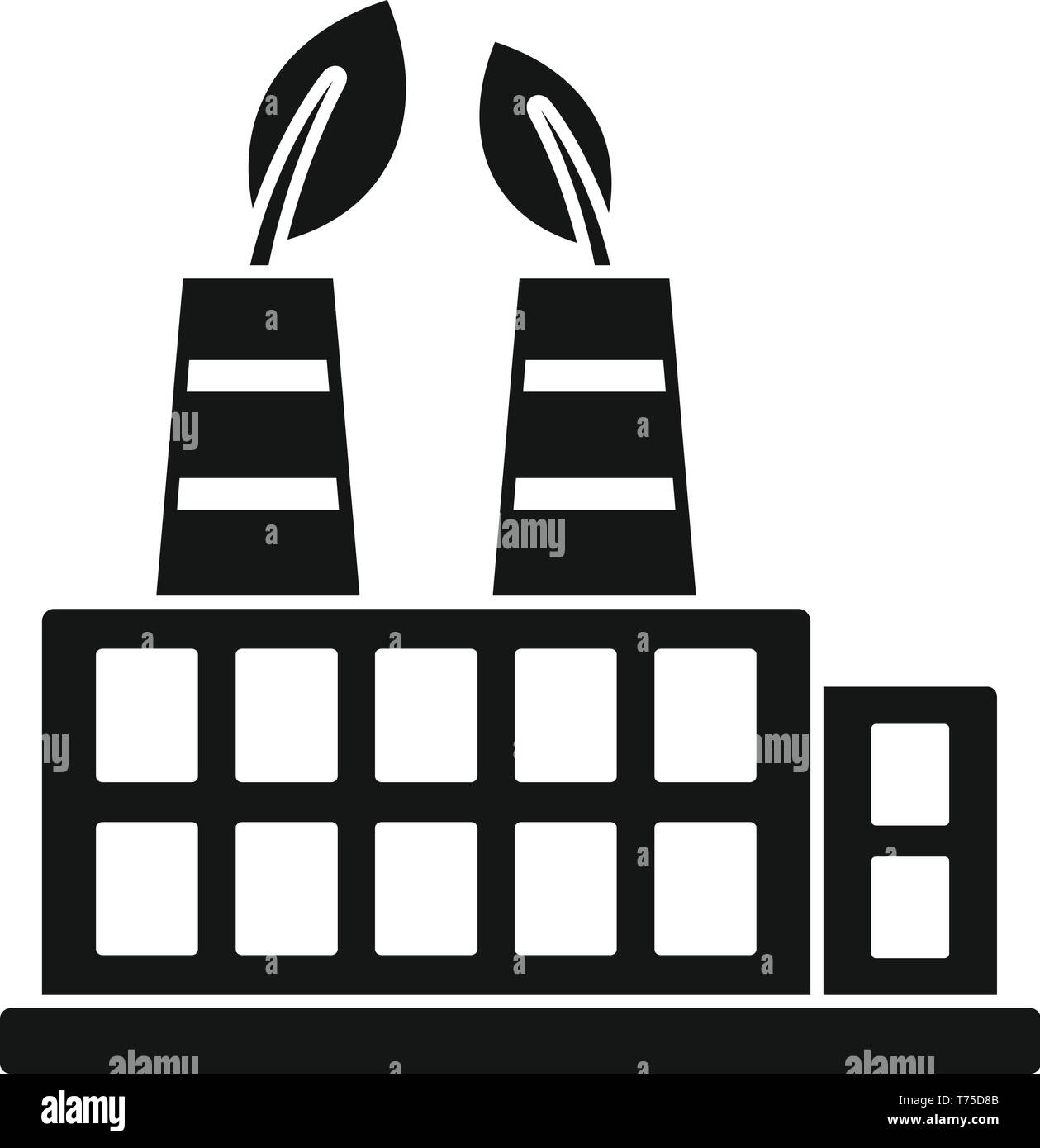 Bio fuel factory icon. Simple illustration of bio fuel factory vector ...