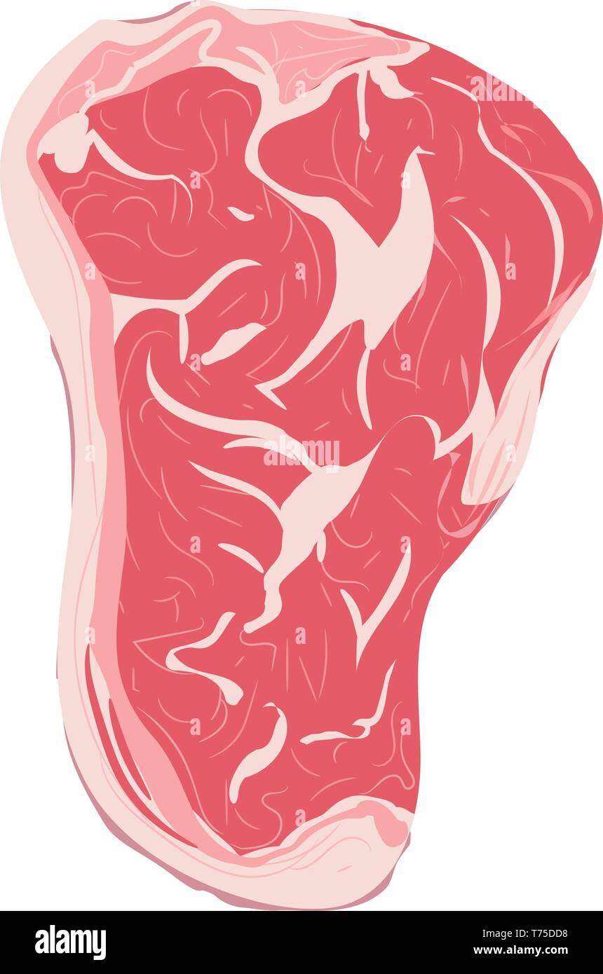 Raw steak icon. Cartoon of raw steak vector icon for web design ...