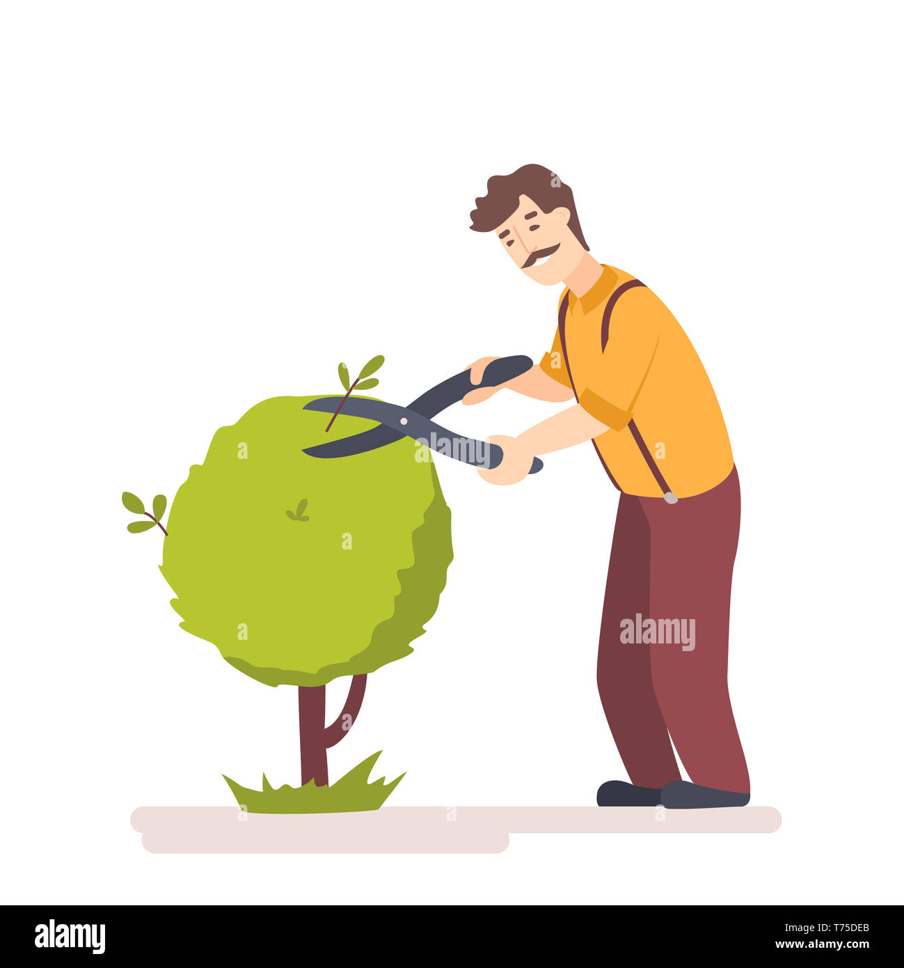 Man trimming a hedge Cut Out Stock Images & Pictures - Alamy