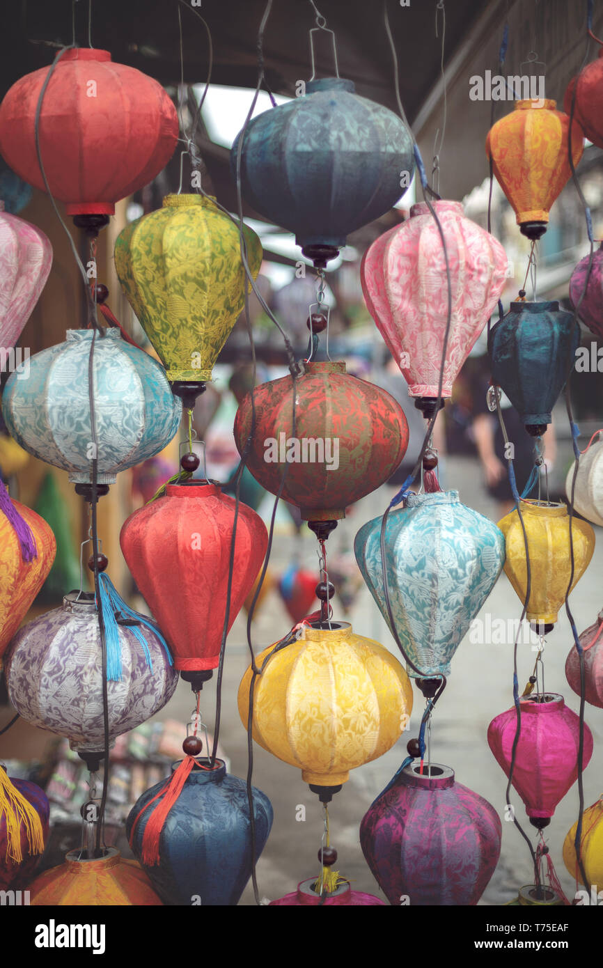 Colorful Asian lanterns in daylight Stock Photo - Alamy