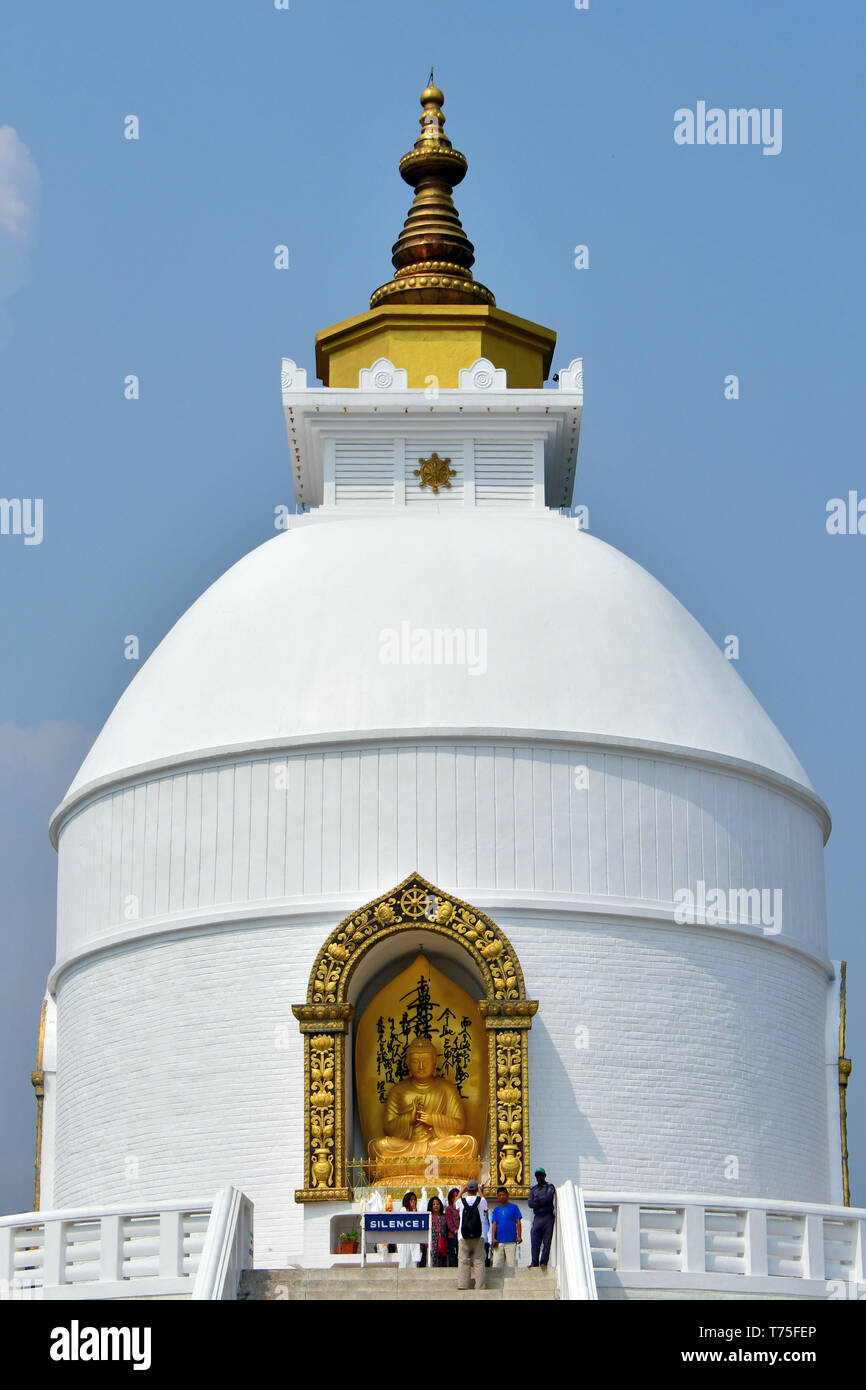 World Peace Stupa, Shanti Stupa, Pokhara, Nepal Stock Photo - Alamy