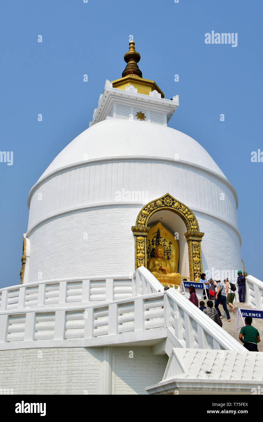 World Peace Stupa, Shanti Stupa, Pokhara, Nepal Stock Photo - Alamy