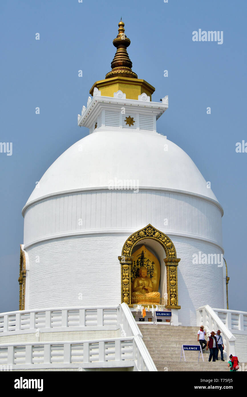 World Peace Stupa, Shanti Stupa, Pokhara, Nepal Stock Photo - Alamy