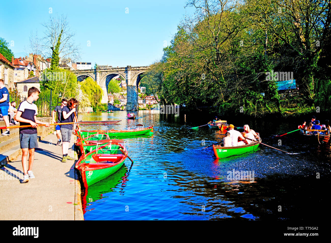 River Nidd and boats, Knaresborough, England Stock Photo - Alamy