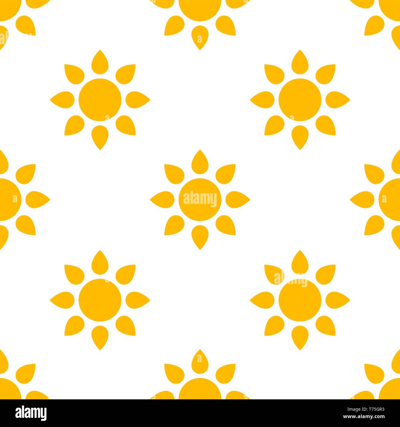Simple Sun Seamless Pattern Background. Vector Stock Vector Image & Art ...