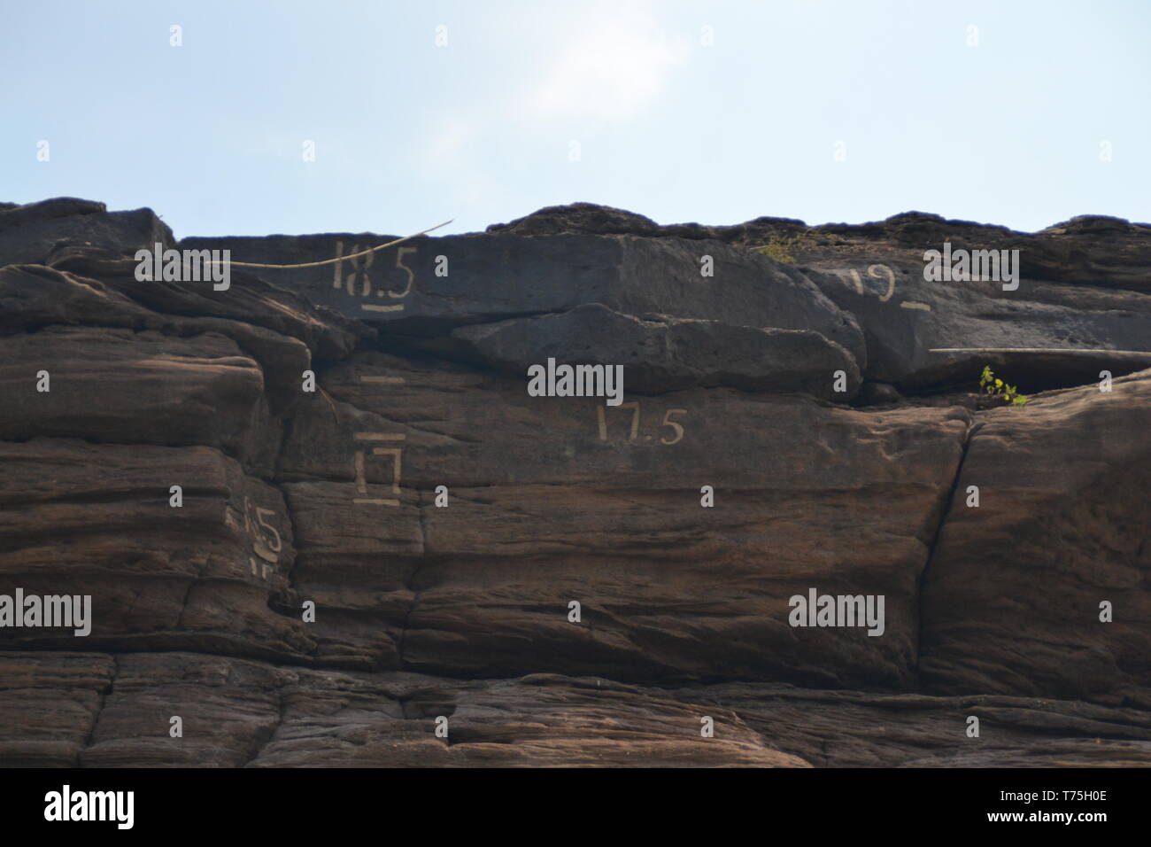 Engraved numbers on stone, You can count the numbers on the stone sheet ...