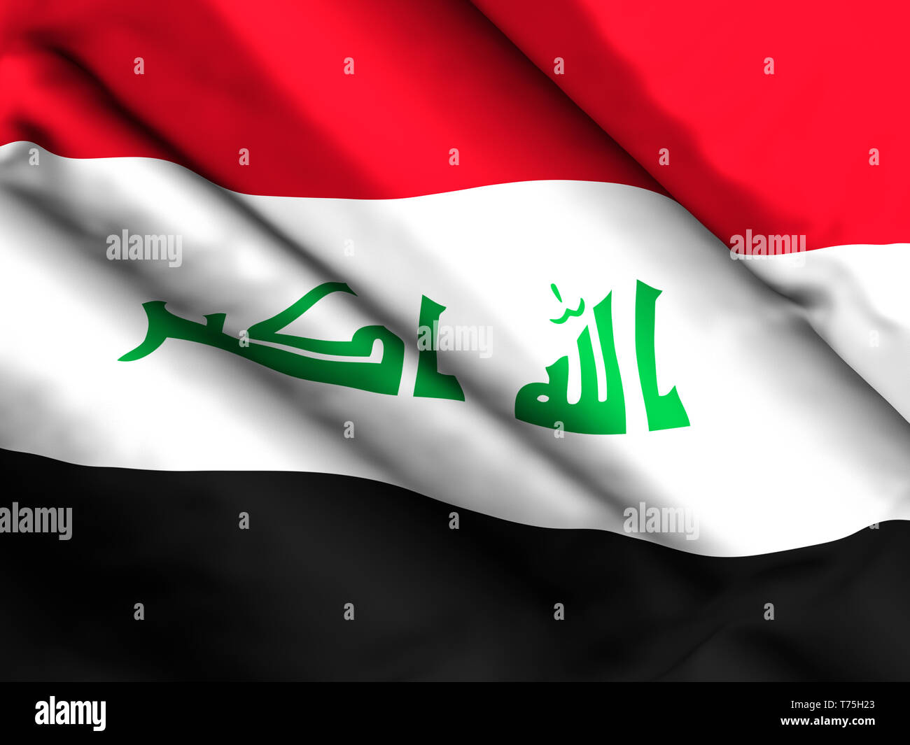 Waving close up Iraq flag background. 3d illustration Stock Photo - Alamy