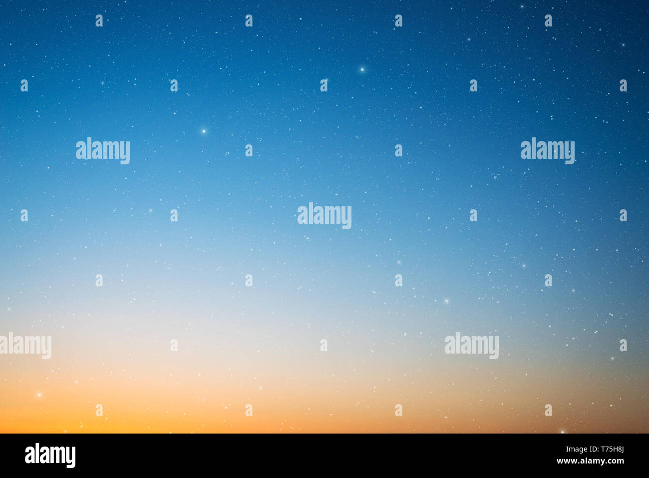 Sunset sky with stars Stock Photo - Alamy