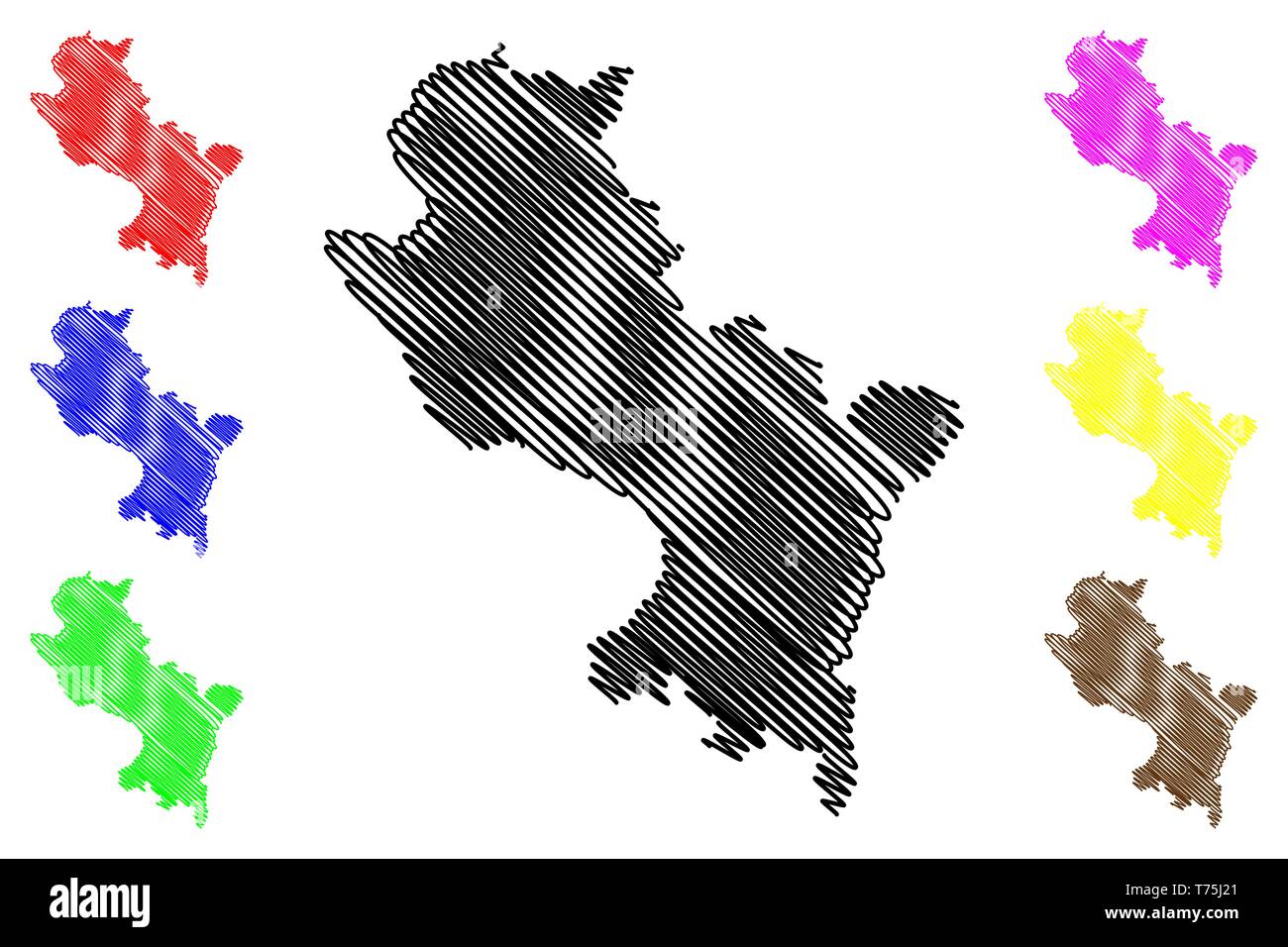 Cuzco Department (Republic of Peru, Regions of Peru) map vector ...