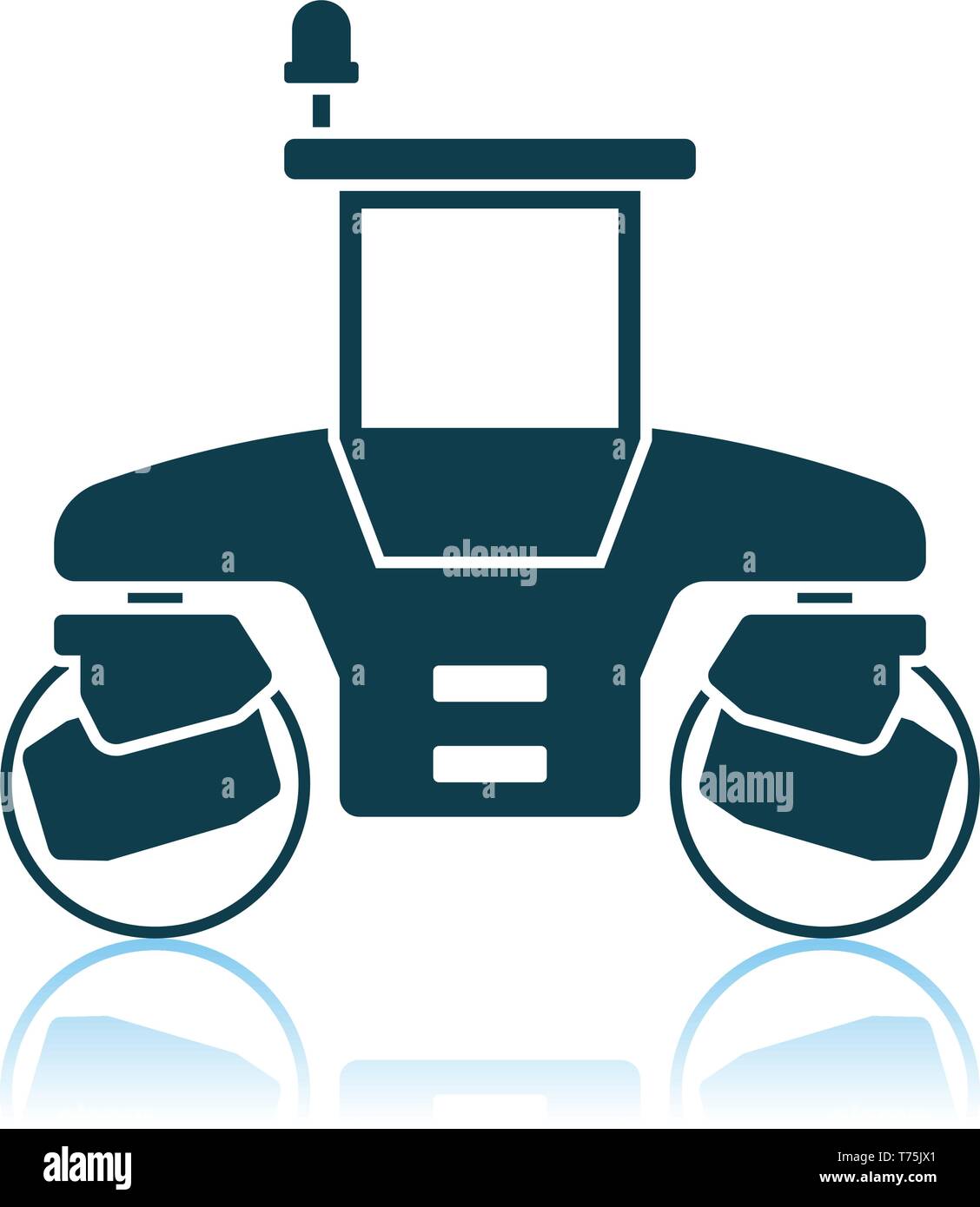 Icon Of Road Roller. Shadow Reflection Design. Vector Illustration ...