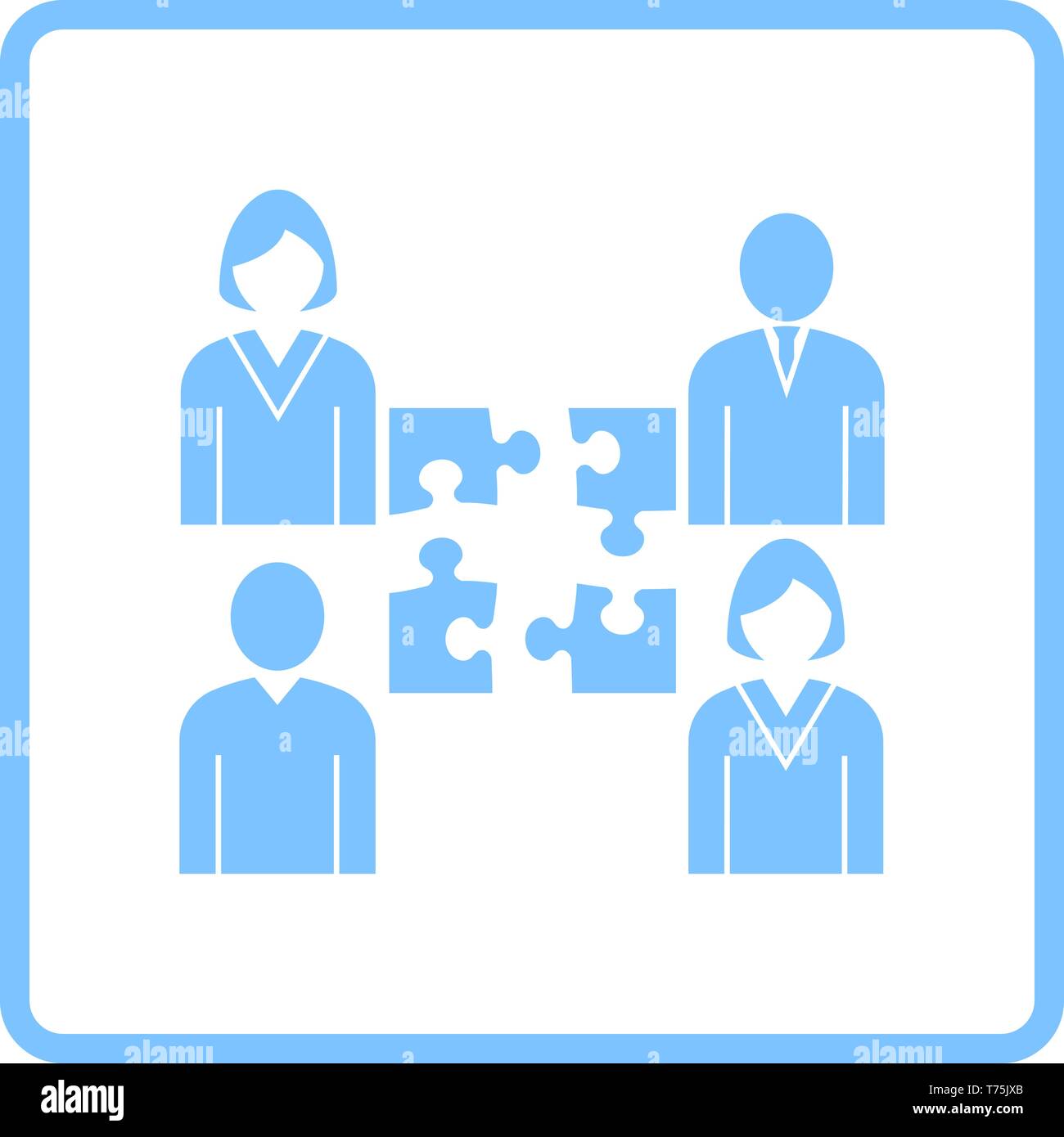 Corporate Team Icon. Blue Frame Design. Vector Illustration Stock ...