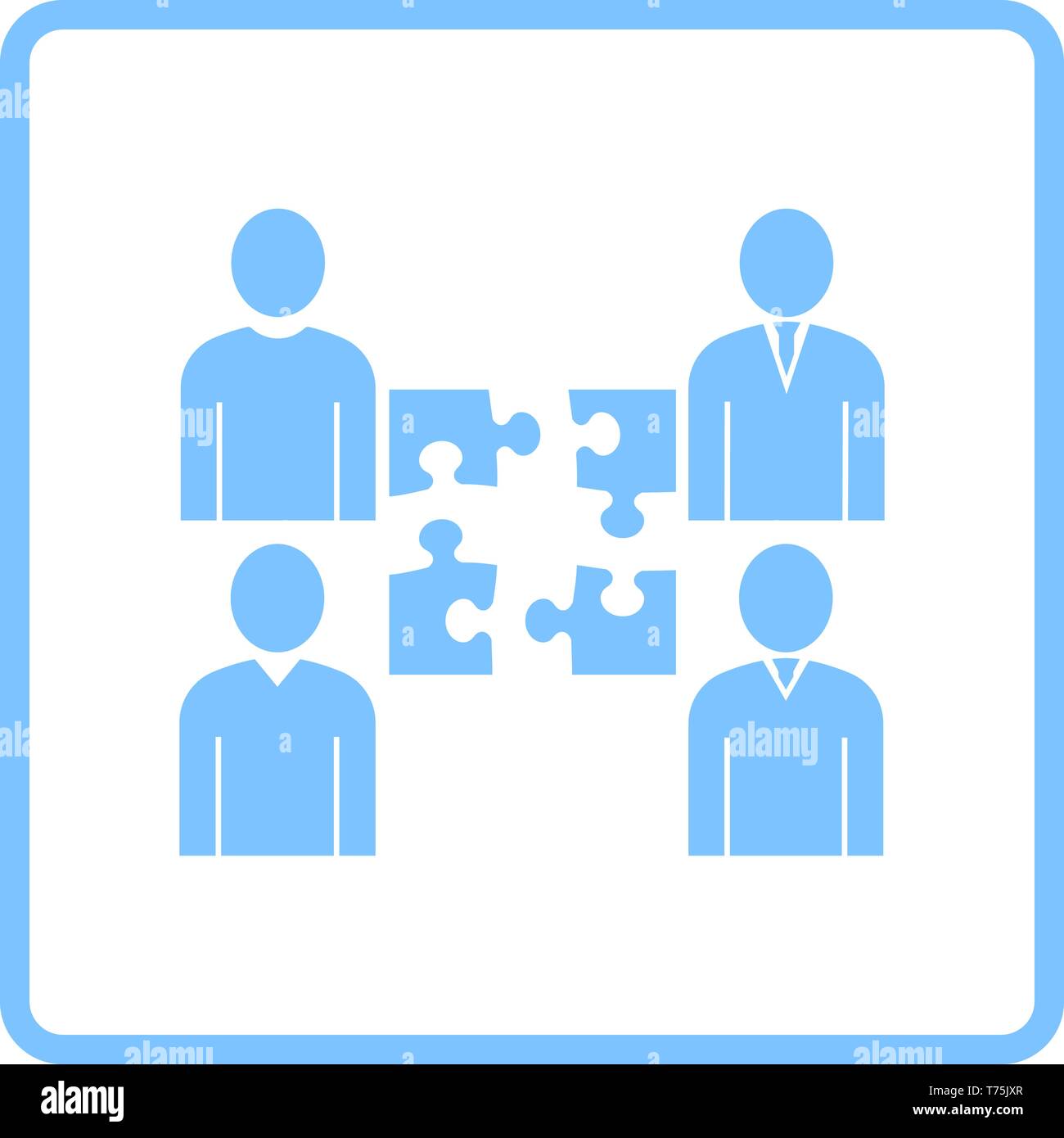 Corporate Team Icon. Blue Frame Design. Vector Illustration Stock ...