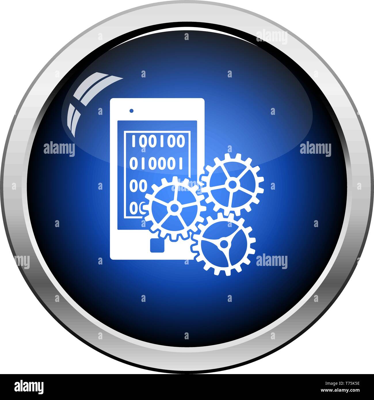 Mobile Development Icon. Glossy Button Design. Vector Illustration ...