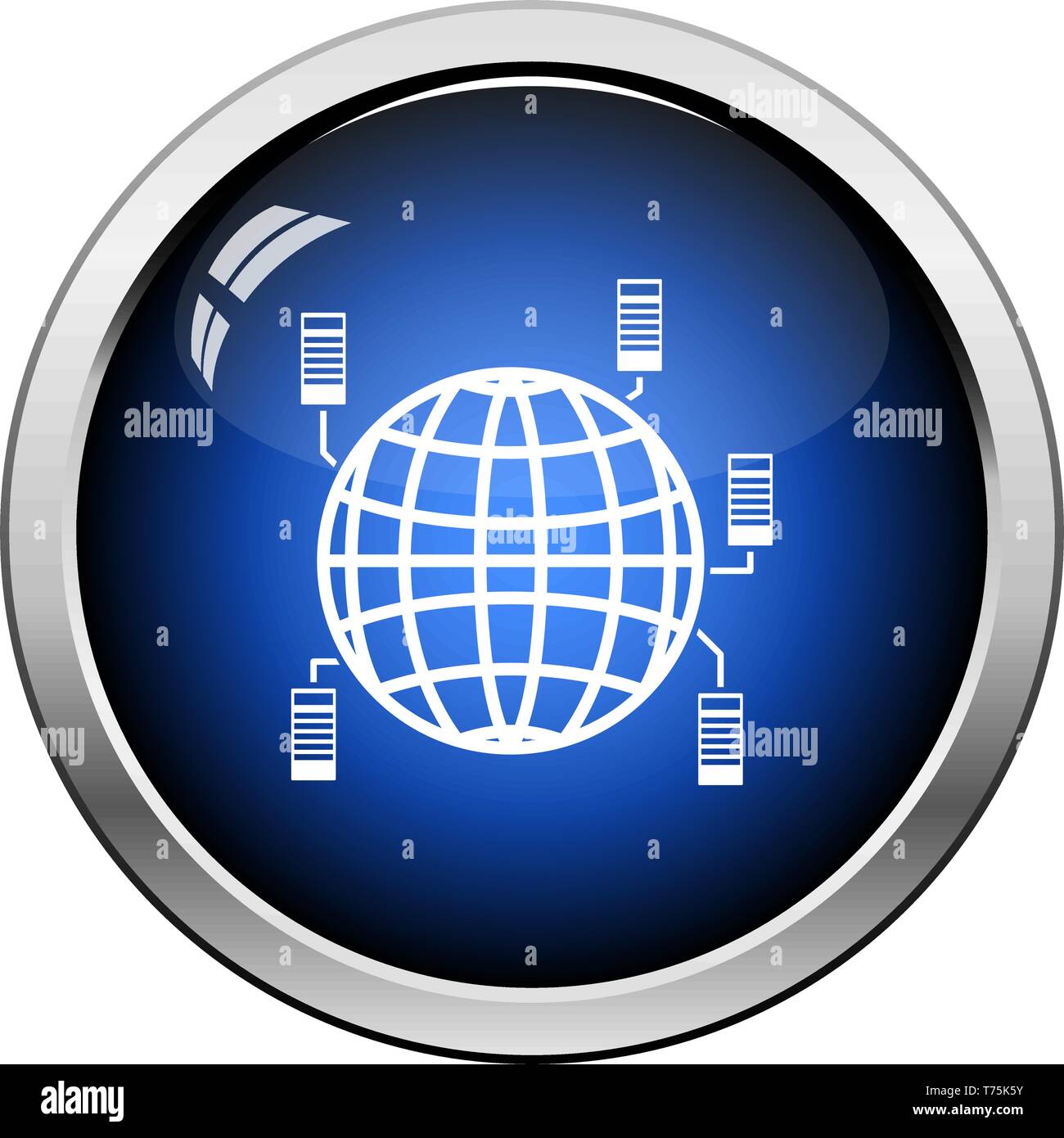 Big Data Icon. Glossy Button Design. Vector Illustration Stock Vector ...