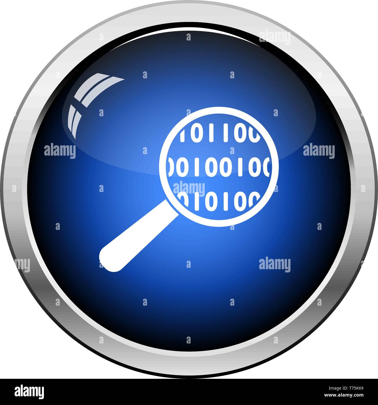Data Analysing Icon. Glossy Button Design. Vector Illustration Stock ...