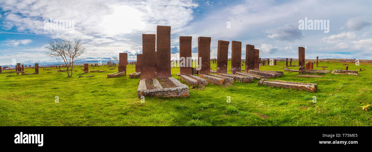 Ancient Turkish Cemetery and Gravestones Stock Photo - Alamy