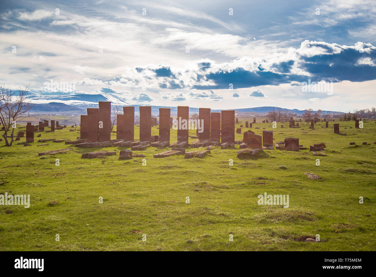 Ancient Turkish Cemetery and Gravestones Stock Photo - Alamy