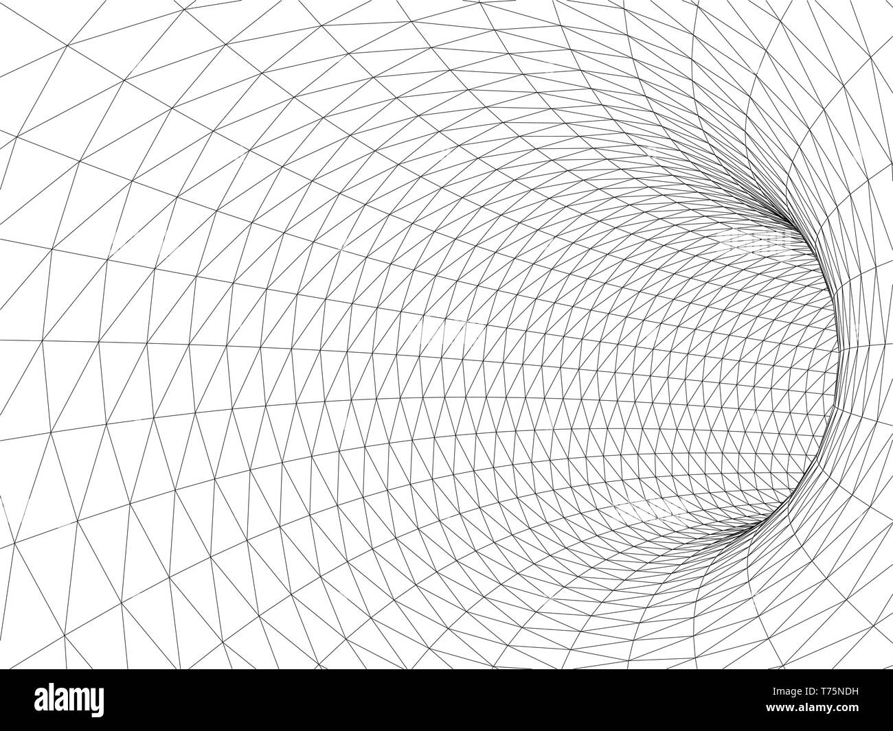 Wireframed hole. Vector abstract digital background. 3D tunnel grid ... Wireframed hole. Vector abstract digital background. 3D tunnel grid ...