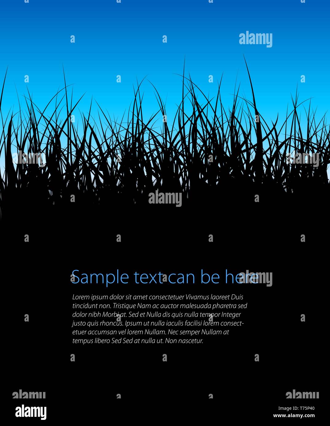 Blue vector grass background with place for your text Stock Vector ...