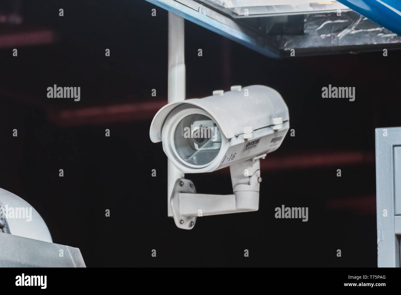 Taipei, Taiwan - April 13, 2019: Close up of CCTV Camera installed at a ...