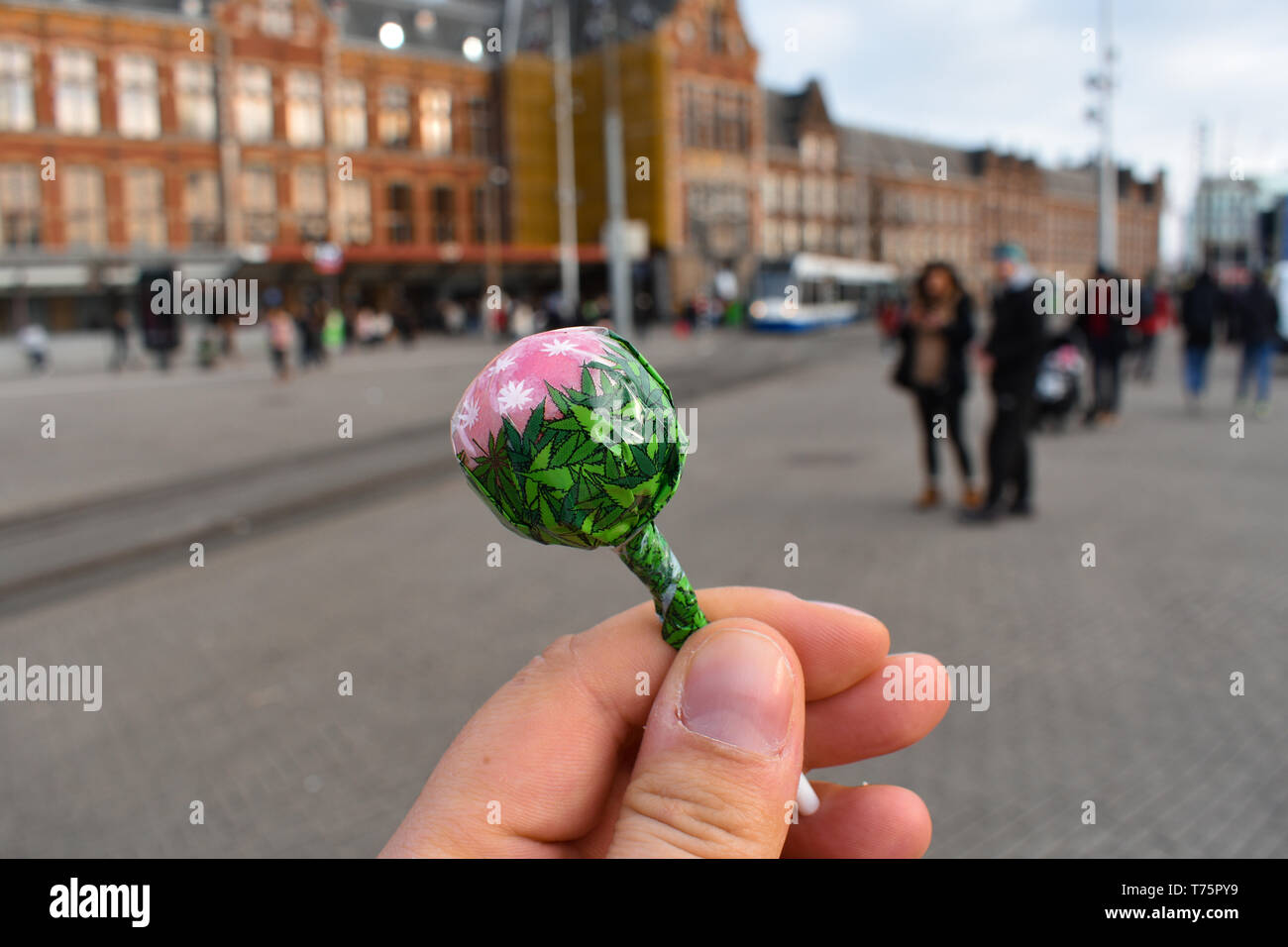 Marijuana lollipop in Amsterdam Stock Photo - Alamy