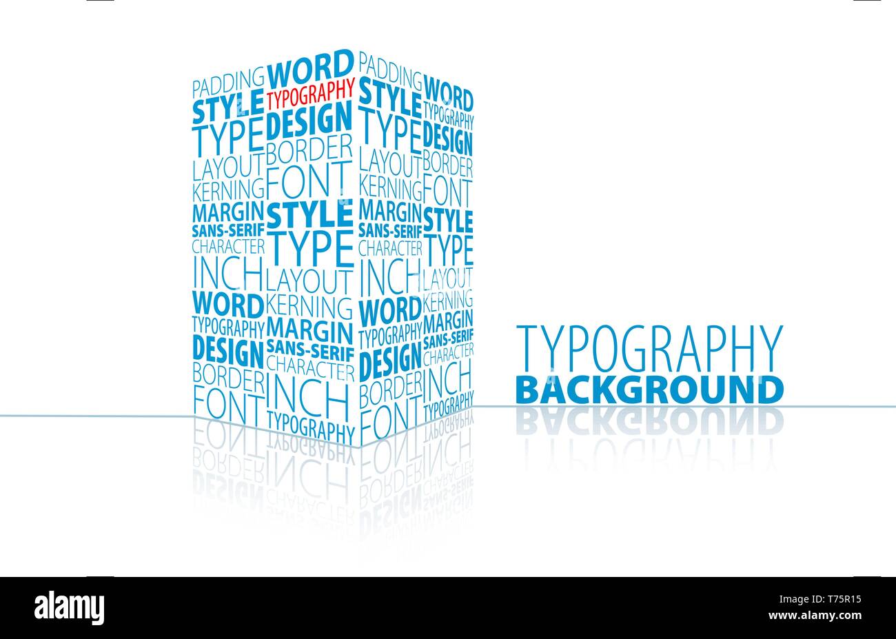 Abstract design and typography background with 3D element Stock Vector ...